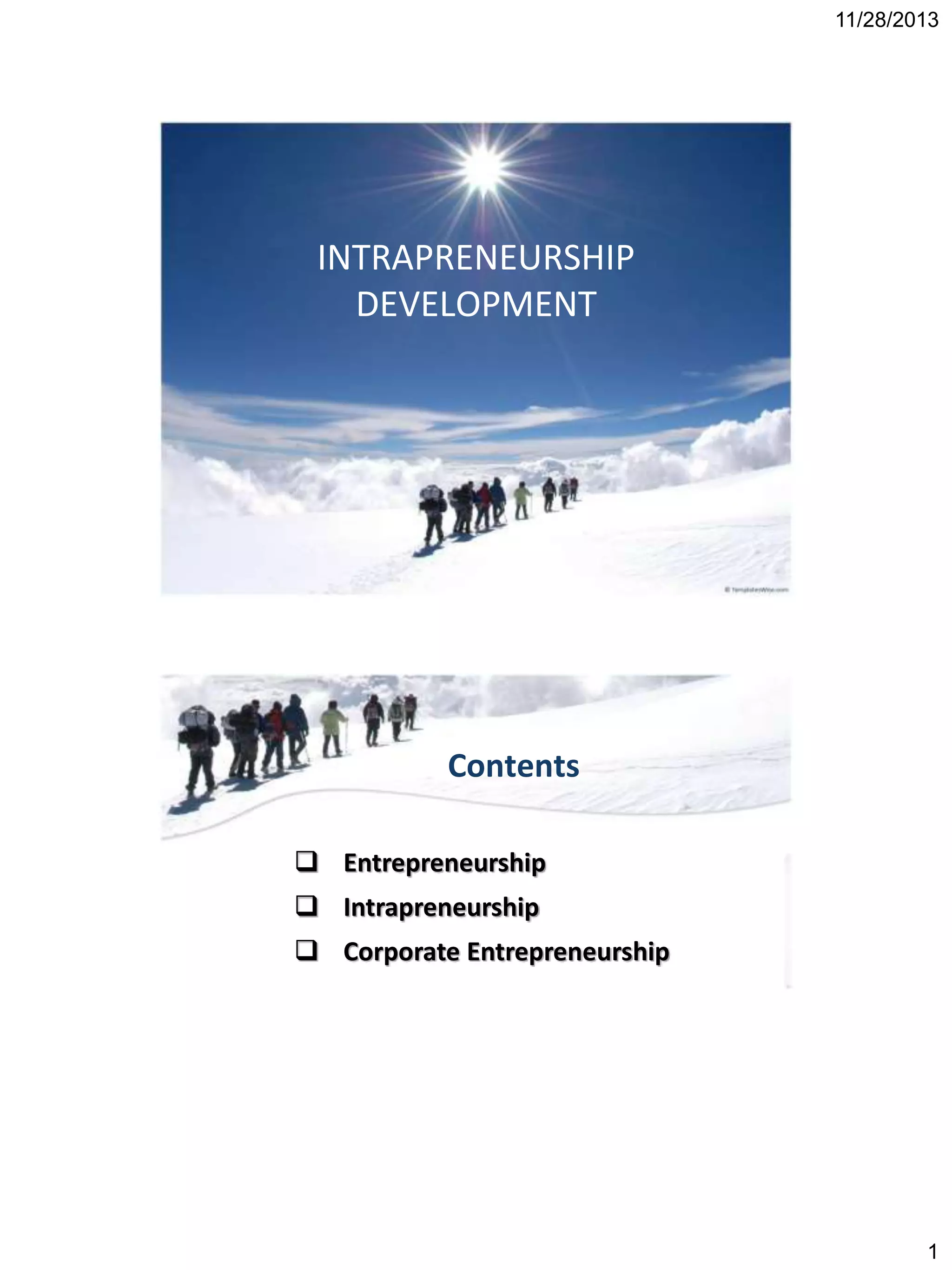 Intrapreneurship and Corporate Entrepreneurship Development | PDF