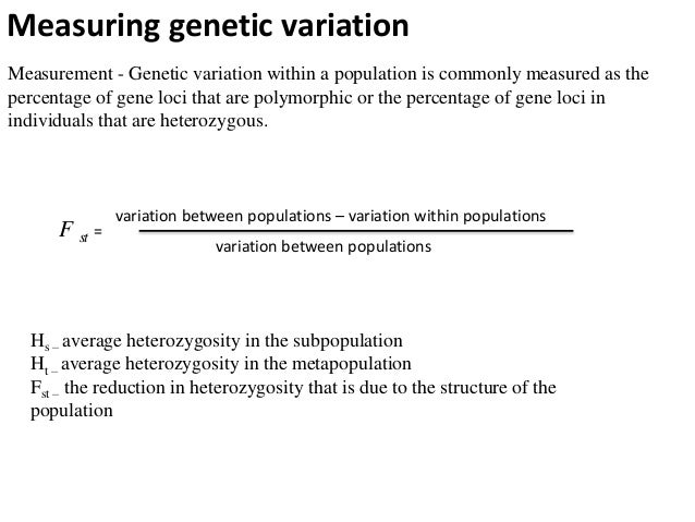 Intraspecific Variation