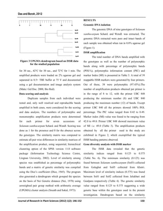 Intraspecific variation in Solanum xanthocarpum schard. and wendl.revealed by ISSR marker | PDF