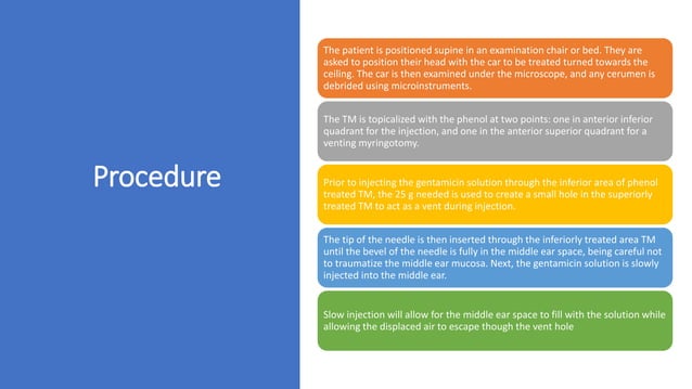 Intratympanic gentamicin injections | PPTX | Ear, Nose and Throat ...