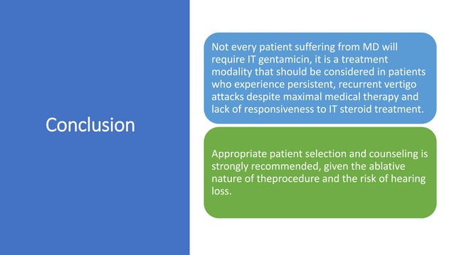 Intratympanic gentamicin injections | PPTX | Ear, Nose and Throat ...