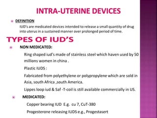 intrauterinedrugdevices IUDs or intrauterine devices | PPTX