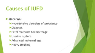 Intrauterine Fetal Death obstetrics and gynaecology | PPTX