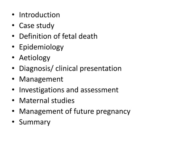 Intrauterine fetal demise | PPTX | Pregnancy | Reproductive Health