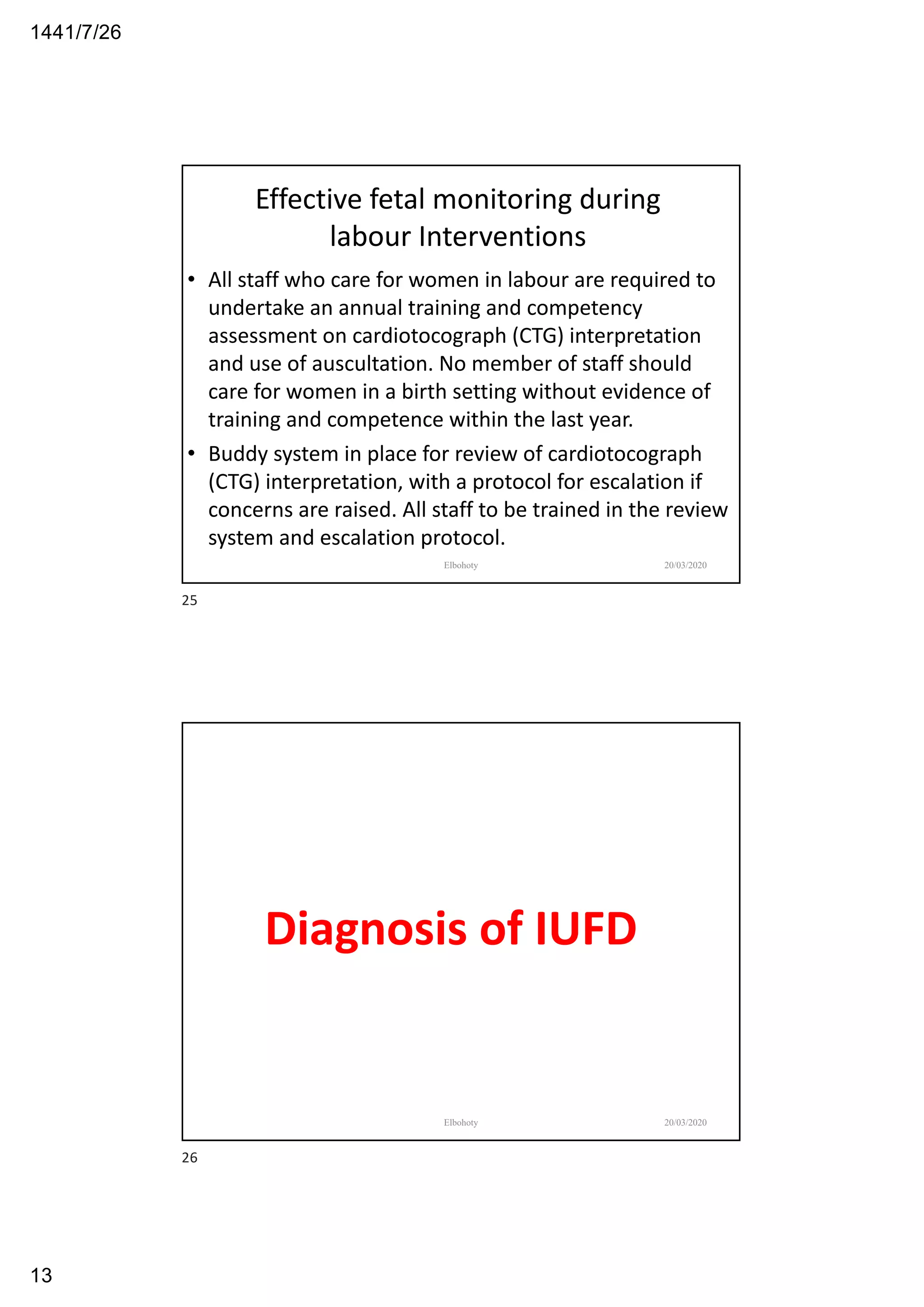 Intrauterine fetal demise (iufd) | PDF