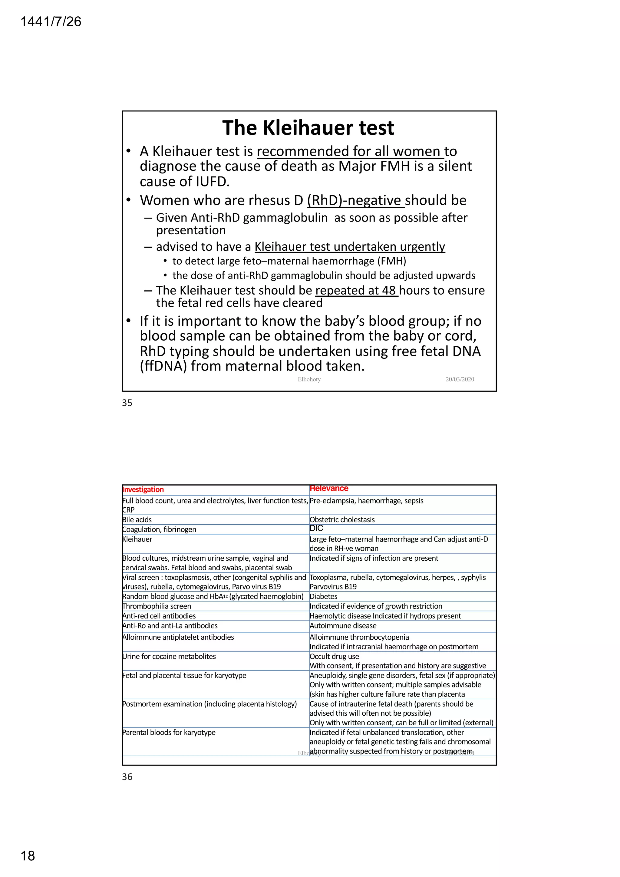 Intrauterine fetal demise (iufd) | PDF