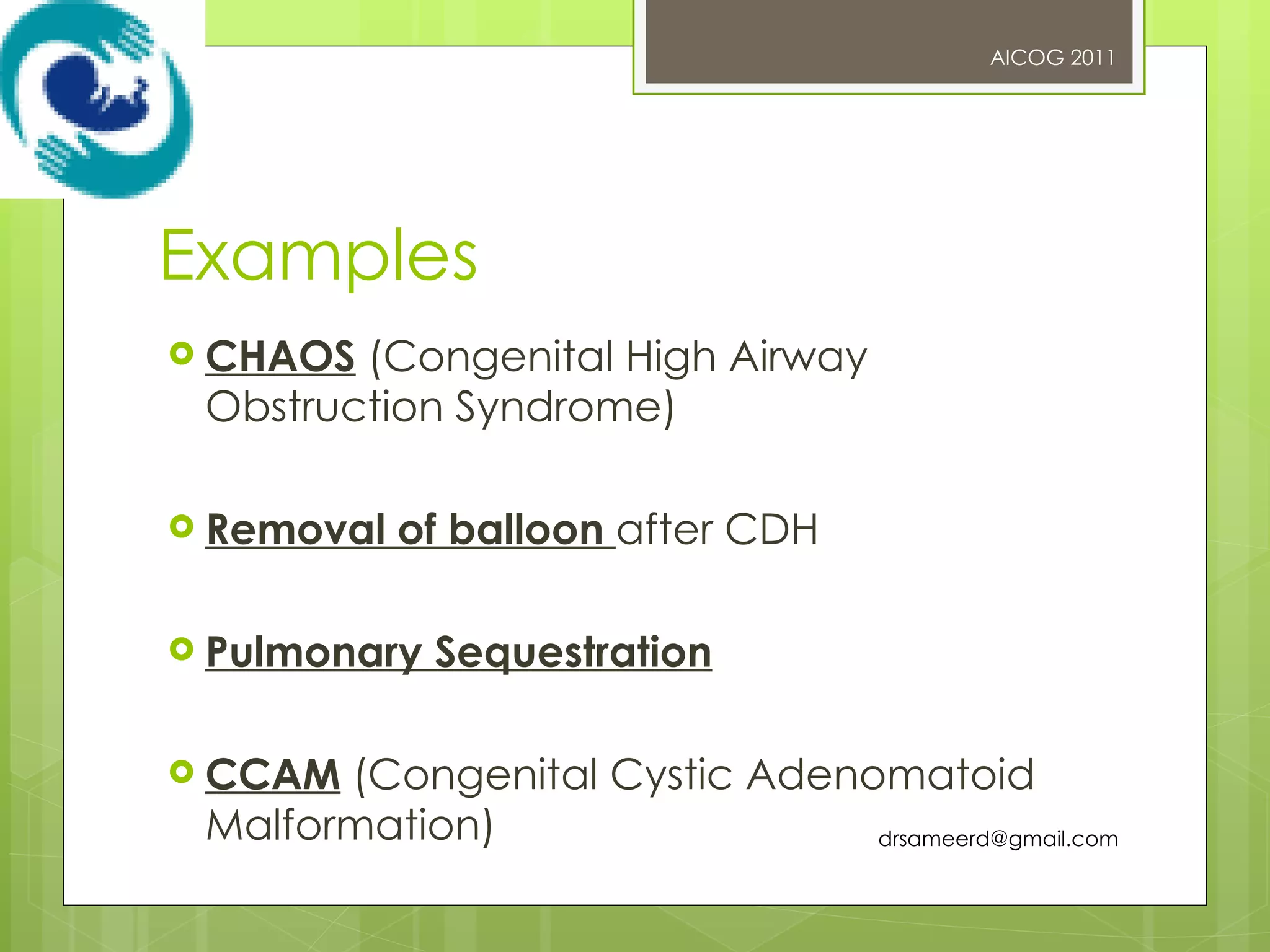 Intra uterine fetal surgery | PPT
