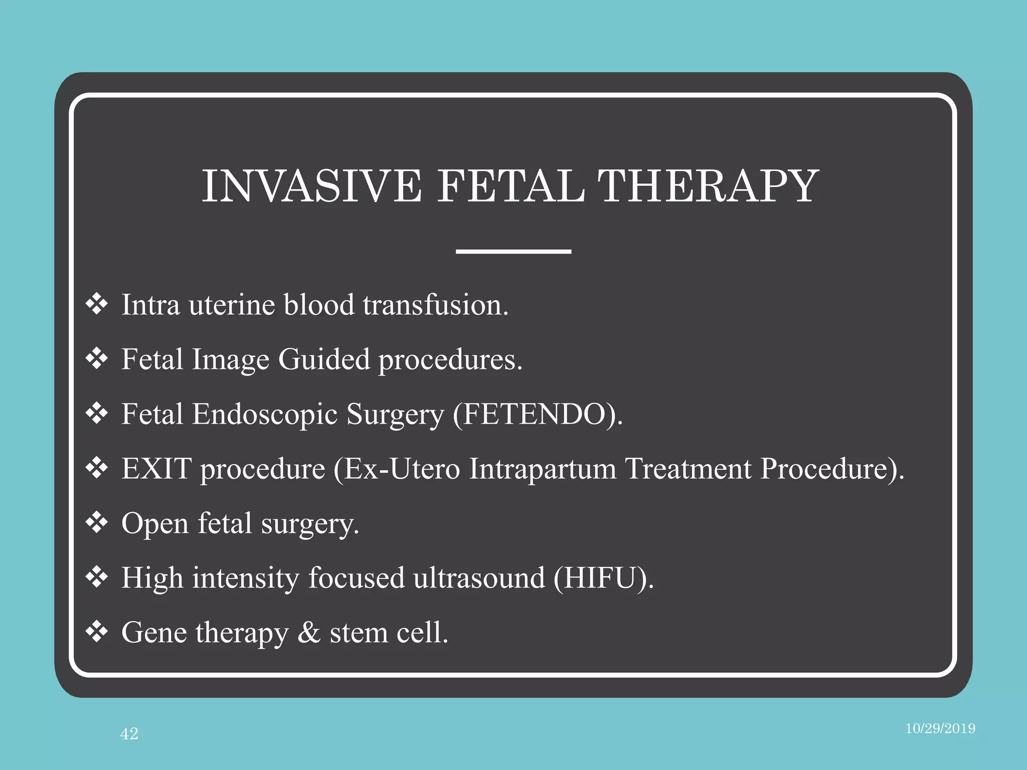 Intrauterine fetal therapies and nursing management of high risk ...