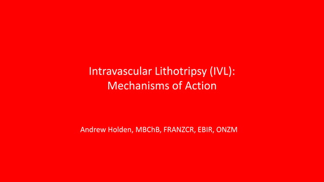 Intravascular lithotripsy (ivl) for peripheral arterial disease | PDF