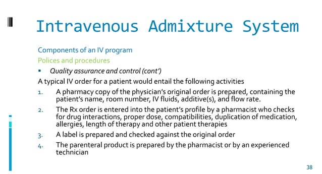 Intravenous admixture system | PPTX | First Aid | Injuries