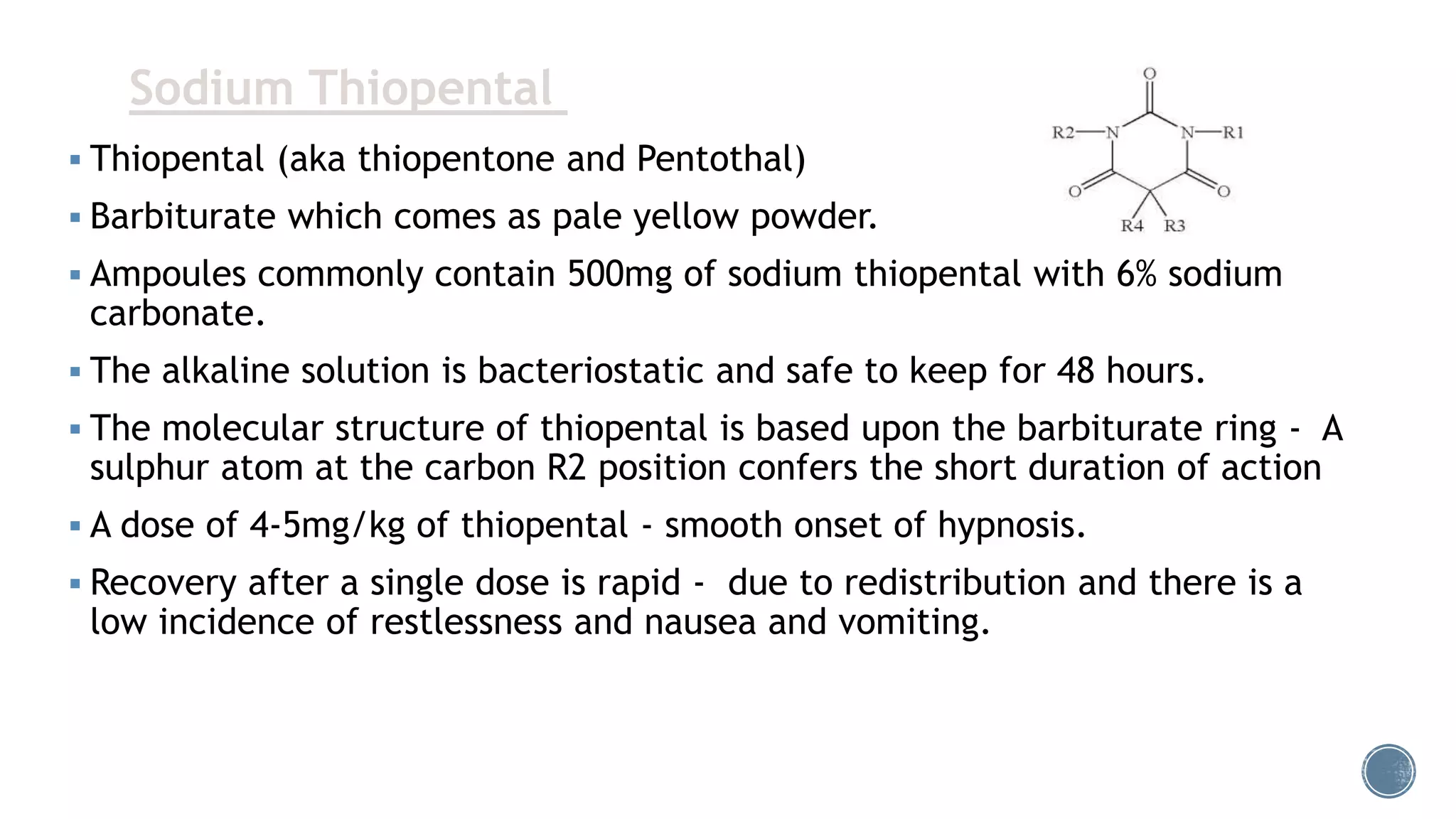 Intravenous anaesthetic agents | PPTX