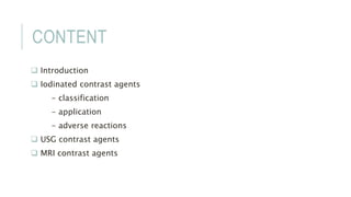 Intravenous contrast agents | PPT