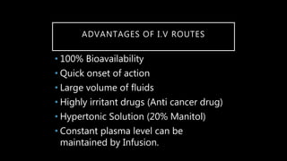 Intravenous route of drug administration | PPTX