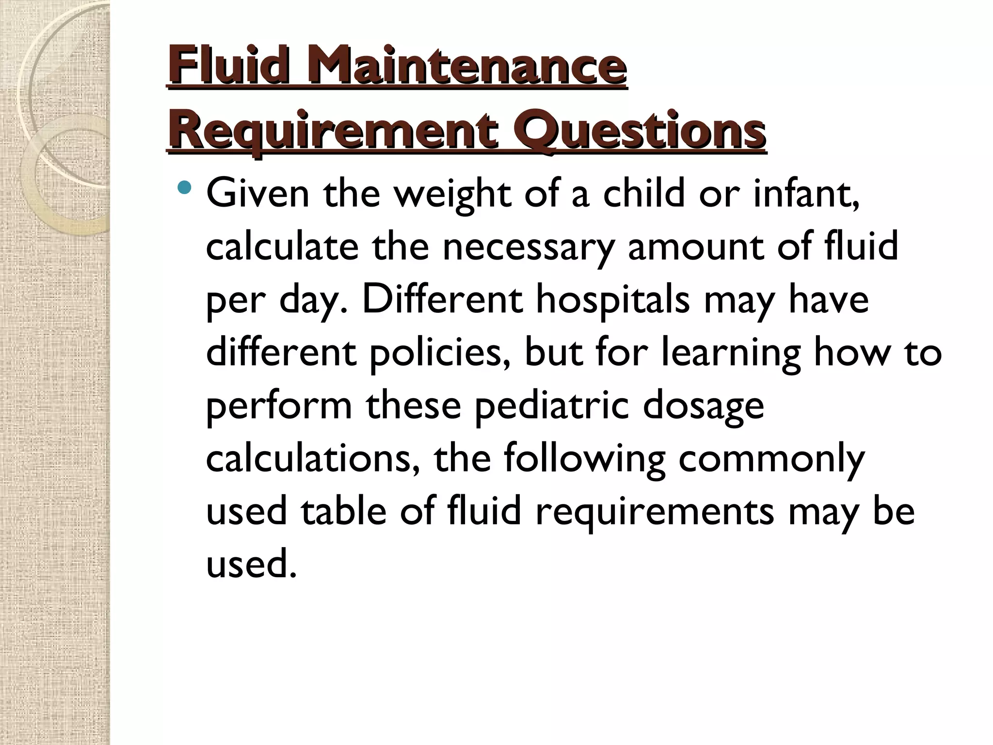 Intravenous fluid computations | PPT