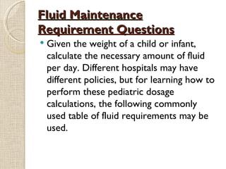 Intravenous fluid computations | PPT