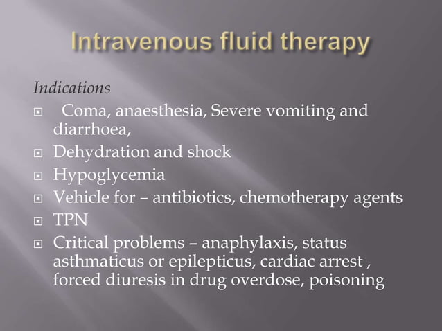 Intravenous Fluids Crystalloids And Colloids Ppt