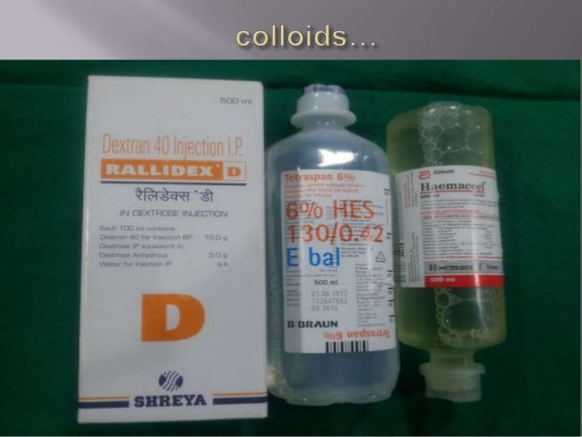 Intravenous fluids crystalloids and colloids