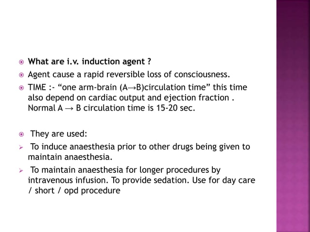 Intravenous induction agents | PPTX | Brain and Nervous System ...