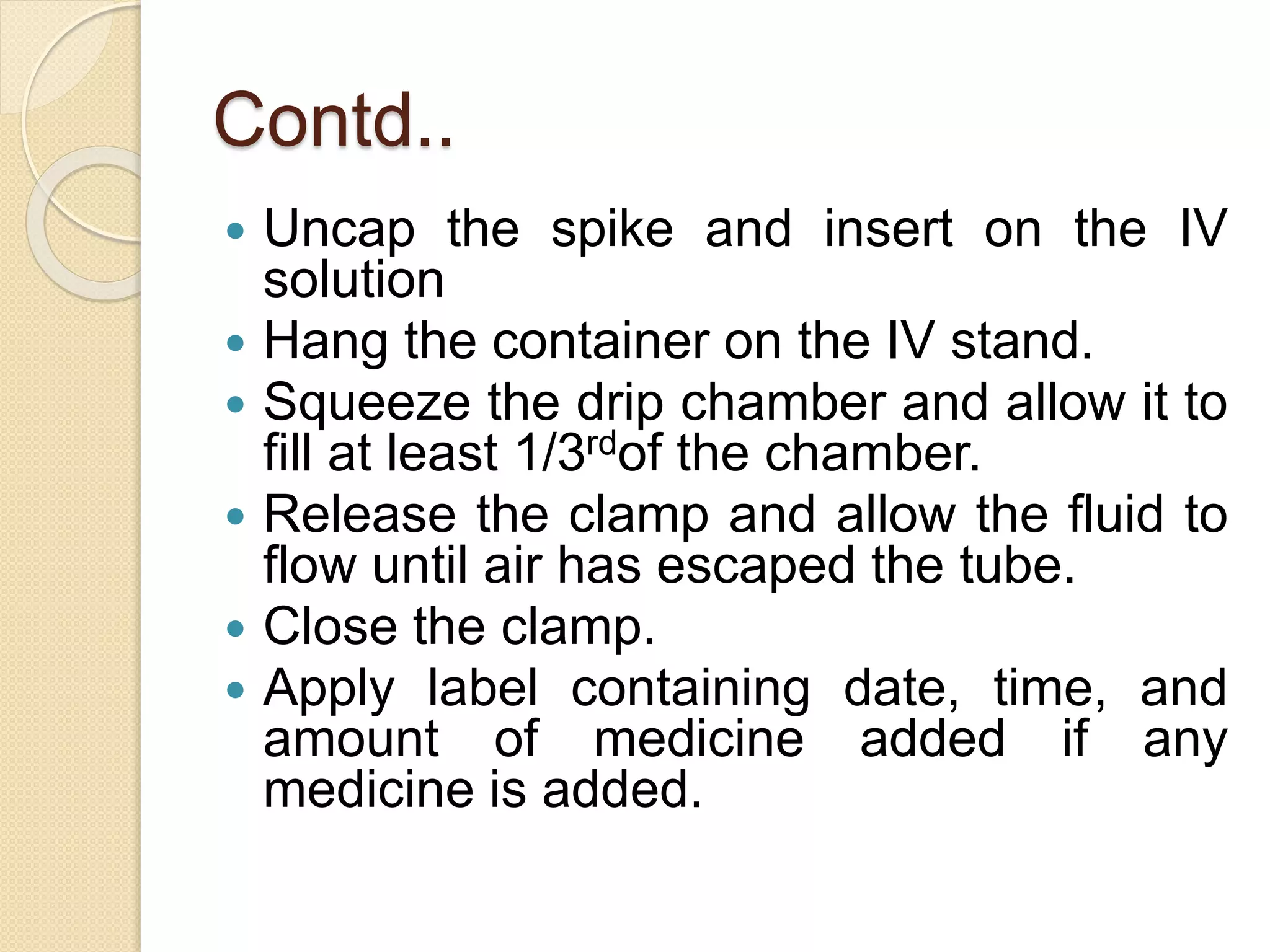 Intravenous Administration of Drugs | PPTX
