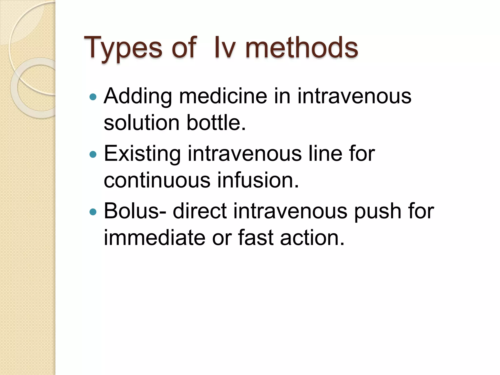 Intravenous Administration of Drugs | PPTX