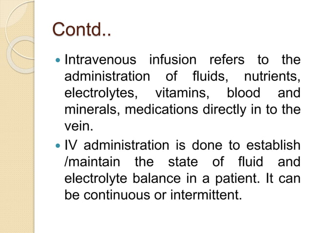 Intravenous Administration of Drugs | PPTX