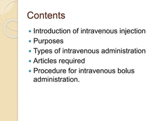 Intravenous Administration of Drugs | PPTX