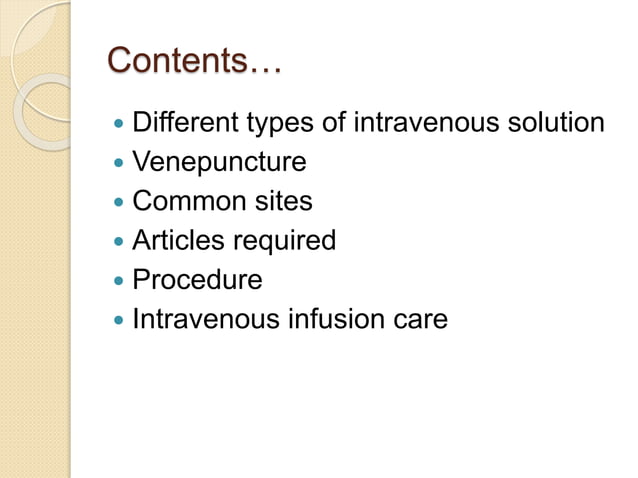 Intravenous Administration of Drugs | PPTX