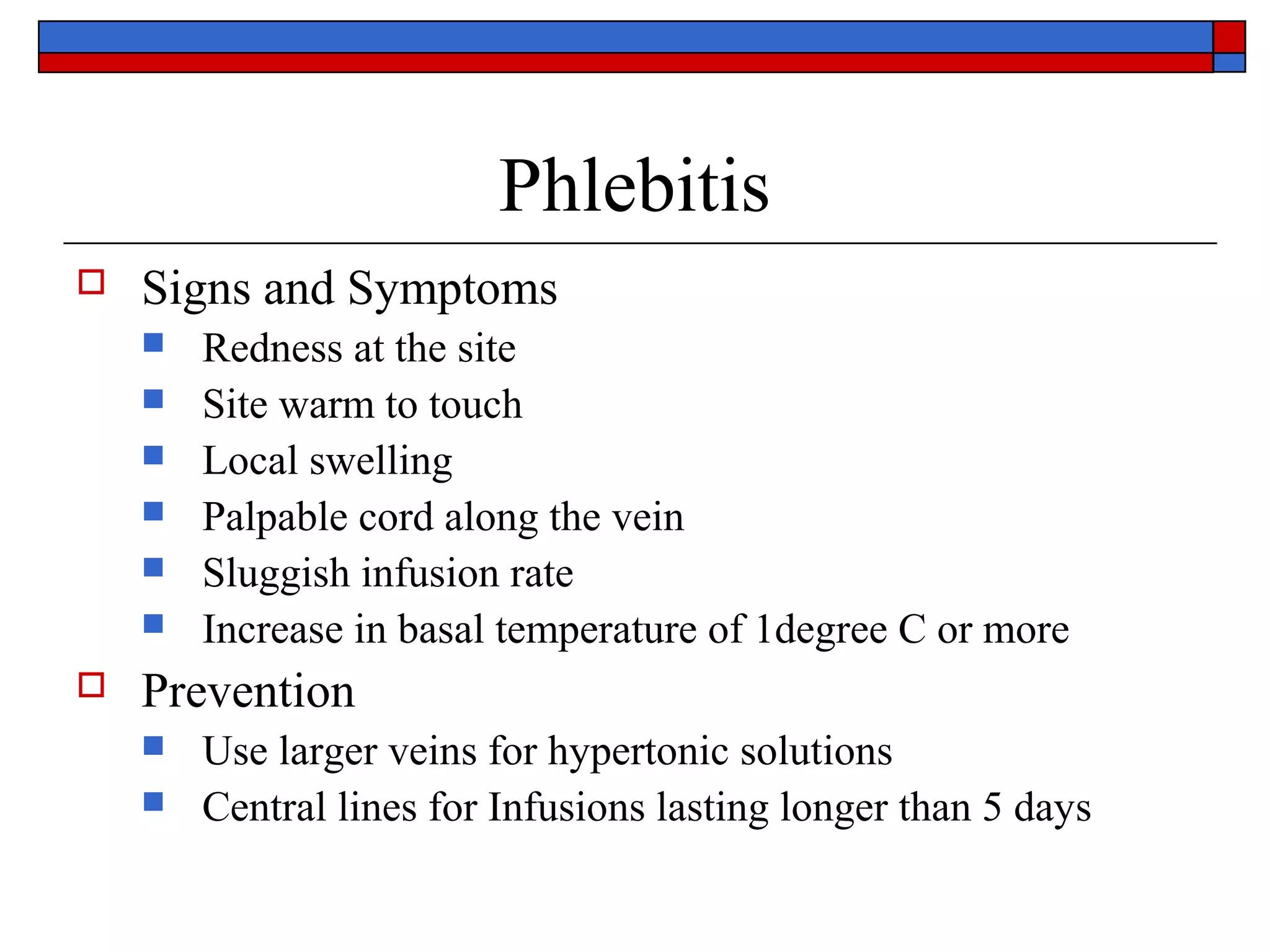 Intra venous therapy complications | PPT