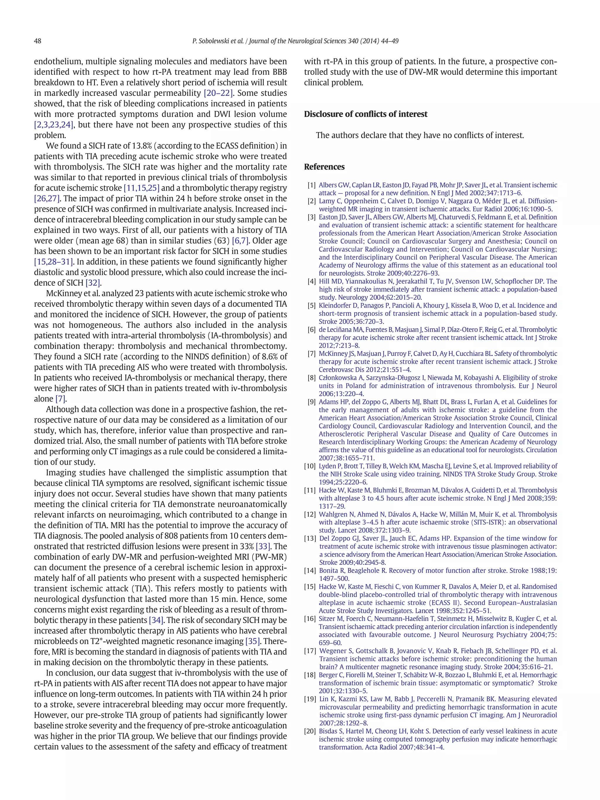 Intravenous thrombolysis with rt pa for acute ischemic stroke within 24 ...