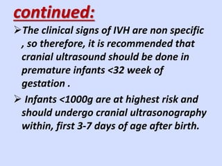 Intraventricular hemorrhage | PPTX