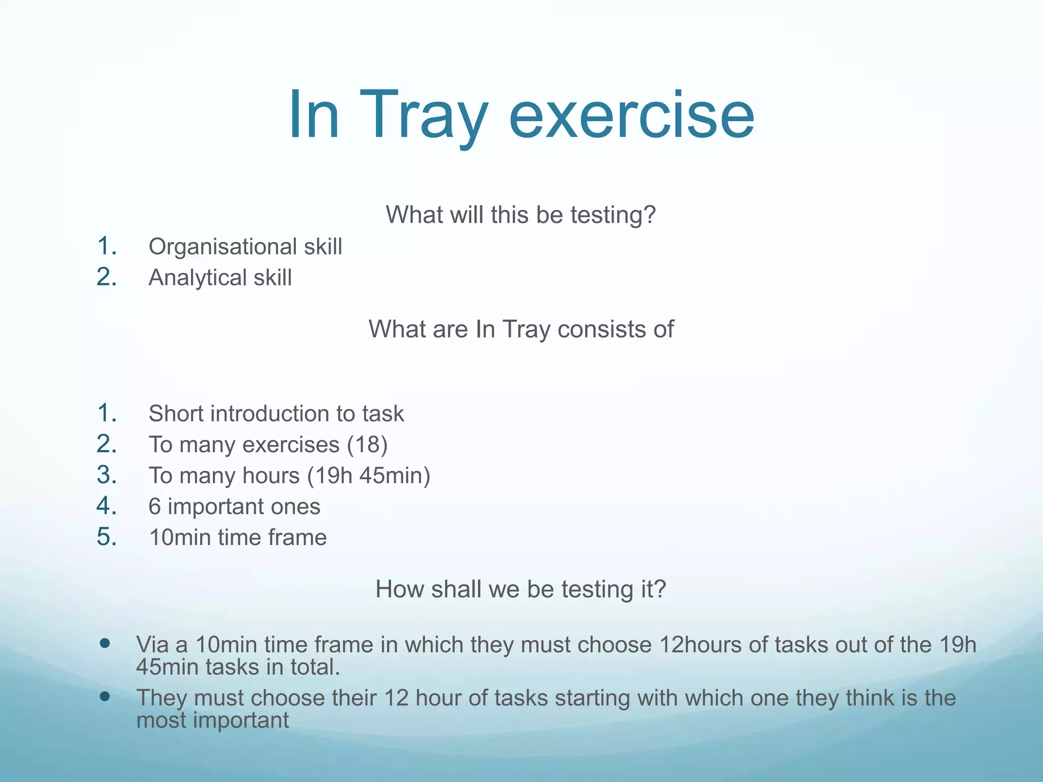 In tray presentation | PPT