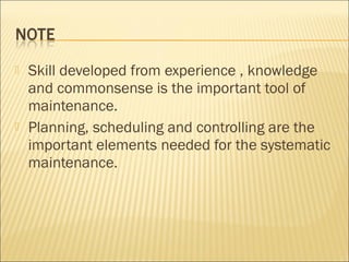 Introduction to maintenance | PPT