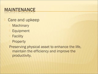 Introduction to maintenance | PPT