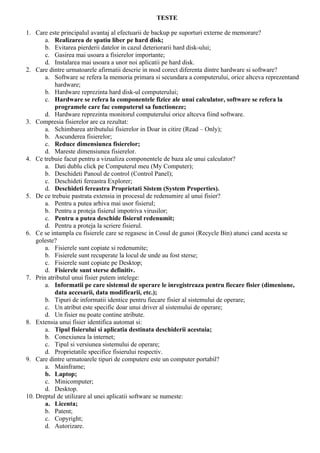 Intrebari calculator operatori | DOC