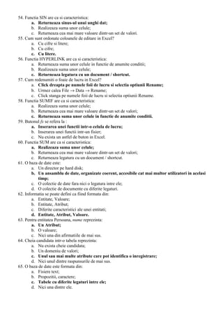 Intrebari calculator operatori | DOC