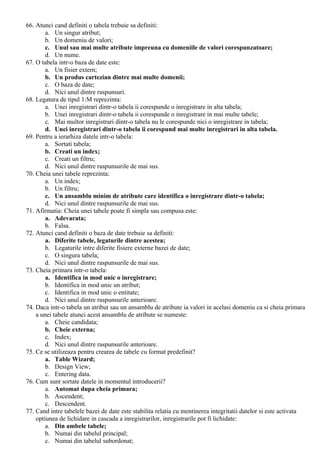 Intrebari calculator operatori | DOC