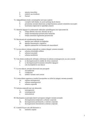 Intrebari fiziopatologie rezolvate | DOC