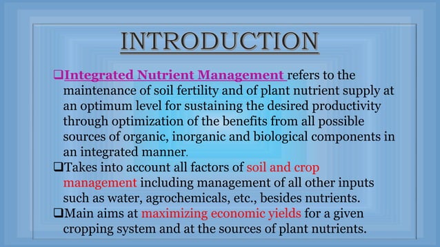 Intregrated nutrient management | PPTX