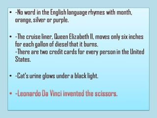 Intresting Facts | PPT