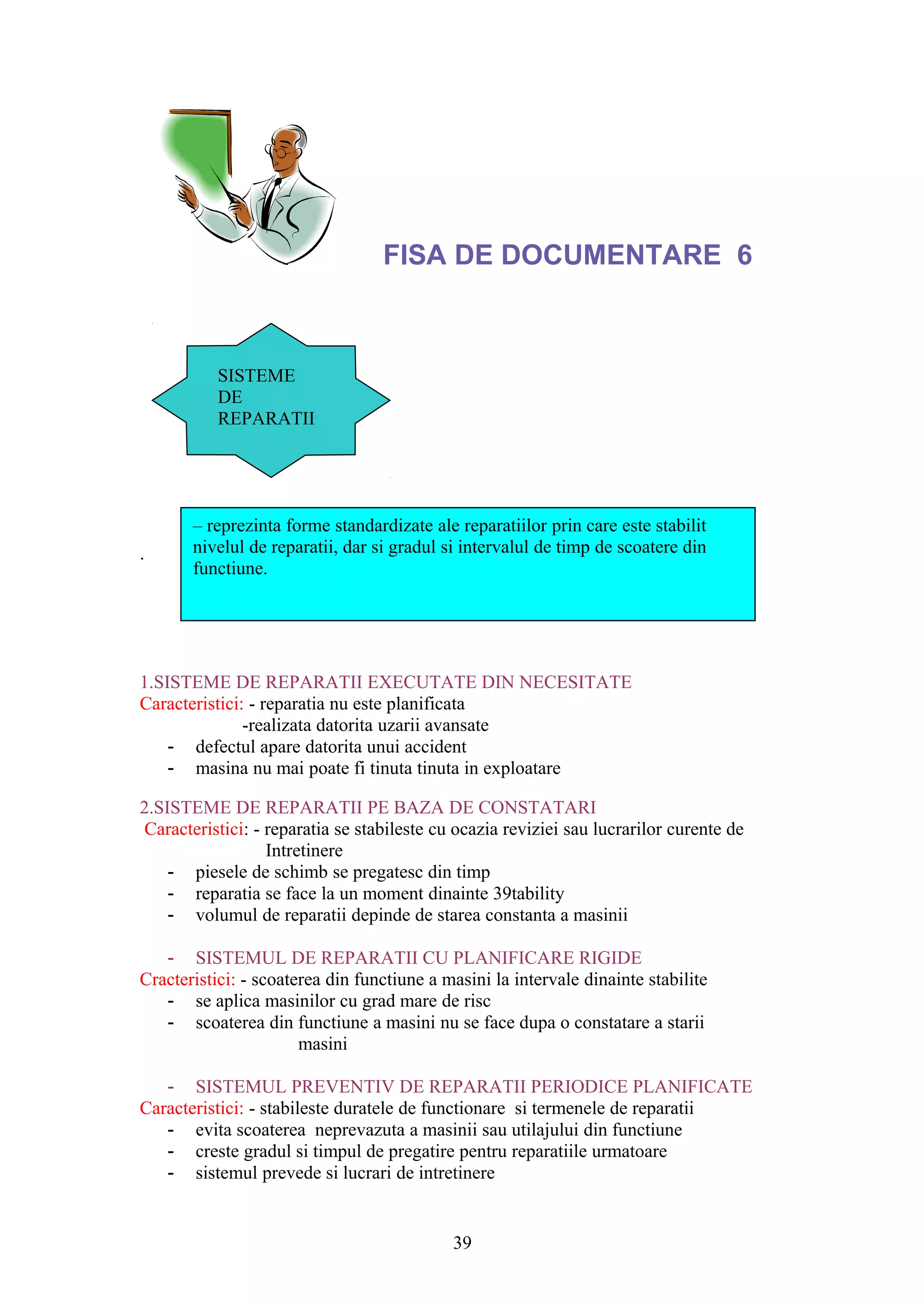 Intretinerea si repararea masinilor si utilajelor | DOC