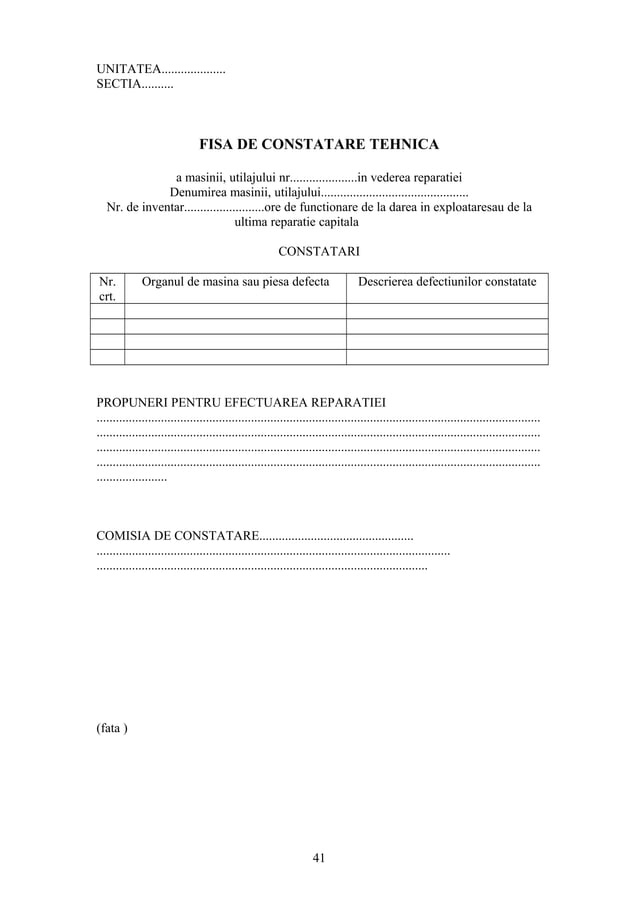 Intretinerea si repararea masinilor si utilajelor | DOC