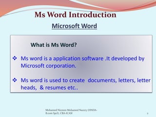Introduction Ms Word for | PPT