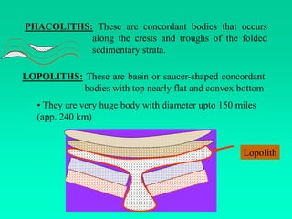 Forms of igneous rock bodies and textures | PPT