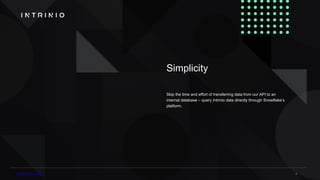 Introducing Direct Database Access with Snowflake + Intrinio | PPTX