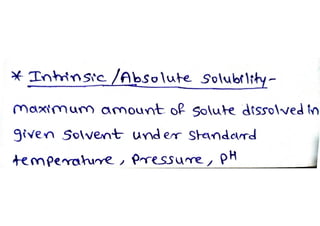 Intrinsic / Absolute Solubility | PDF