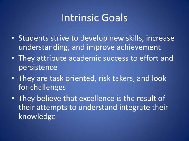 Intrinsic Goals | PPTX