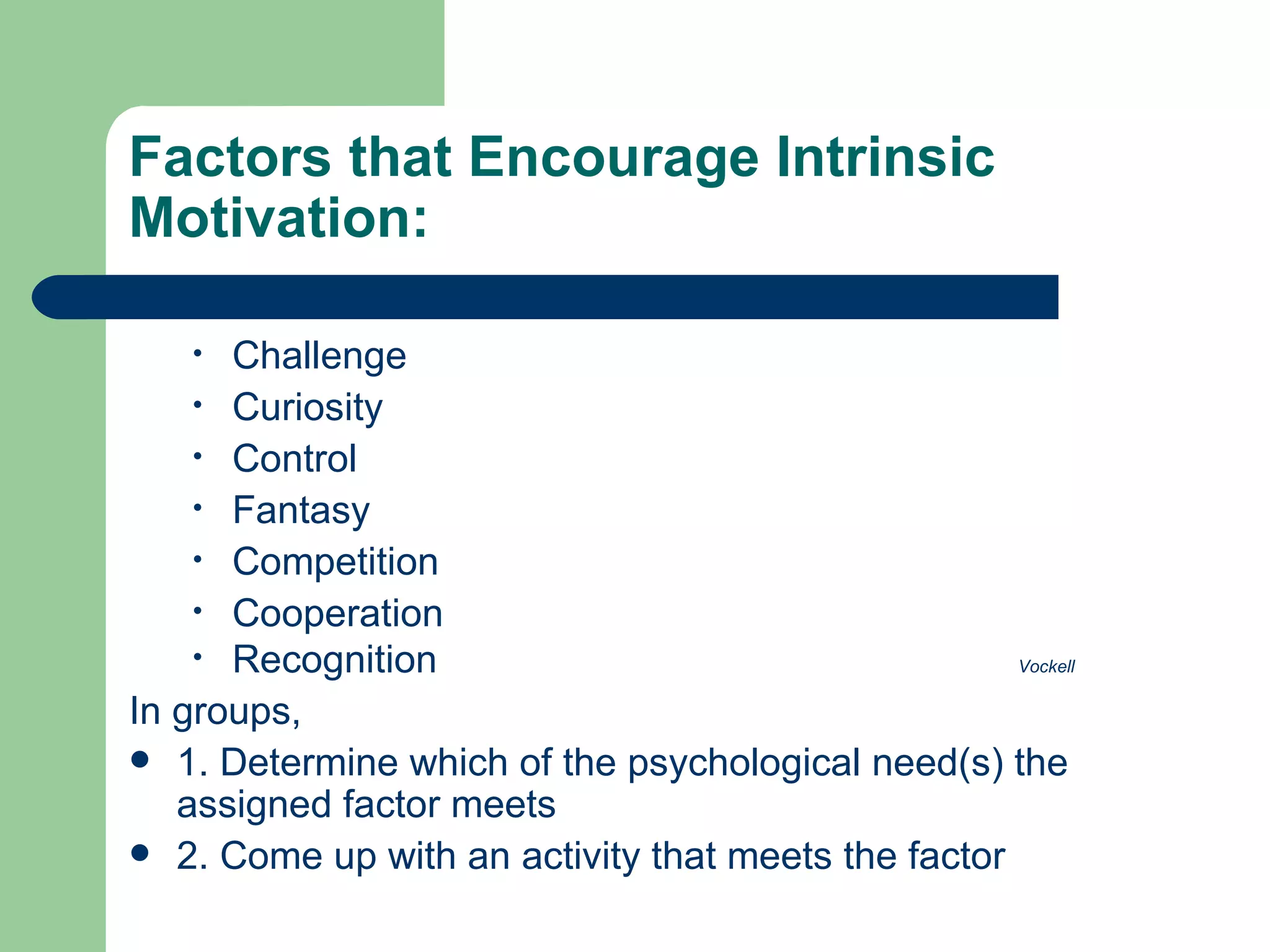 Intrinsic motivation | PPT