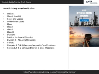 Intrinsic Safety Training Crash Course : Tonex Training | PPTX