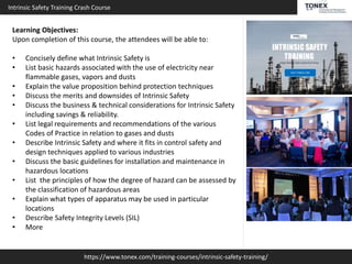Intrinsic Safety Training Crash Course : Tonex Training | PPTX