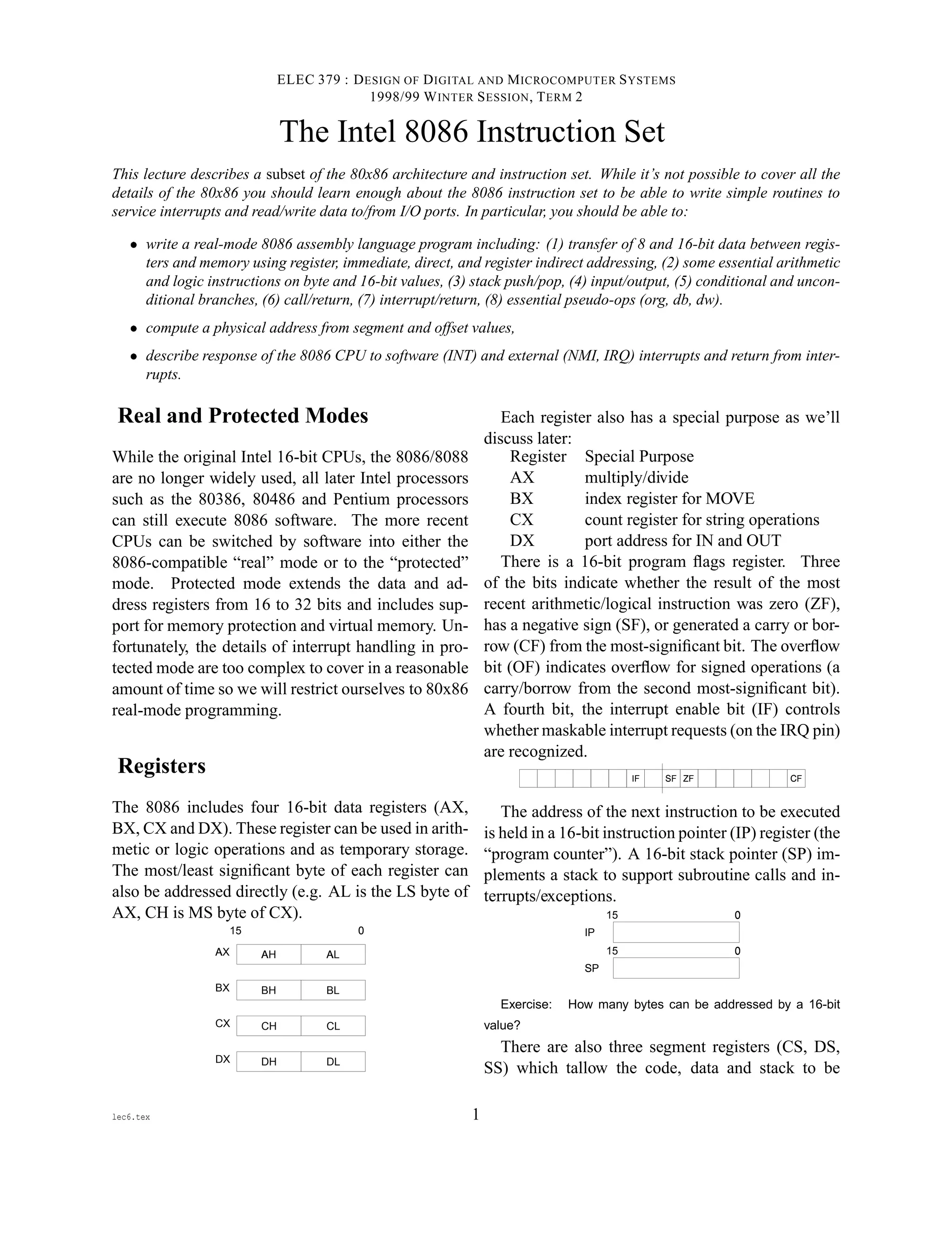 Intrl 8086 instruction set | PDF